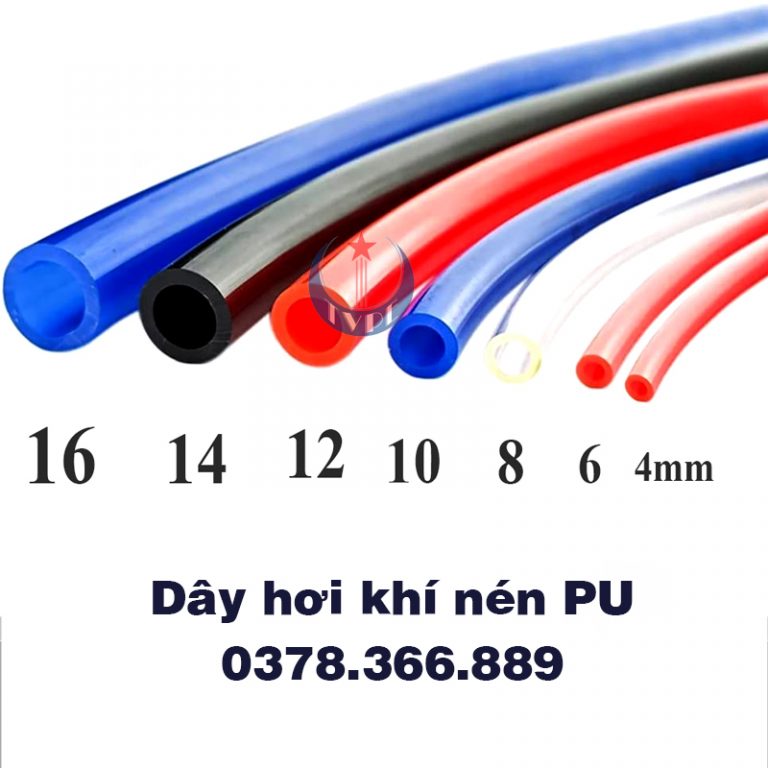 Ống hơi khí nén Pu 4 6 8 10 12 14 16mm Ống khí Ống máy nén khí Ống khí 1 mét